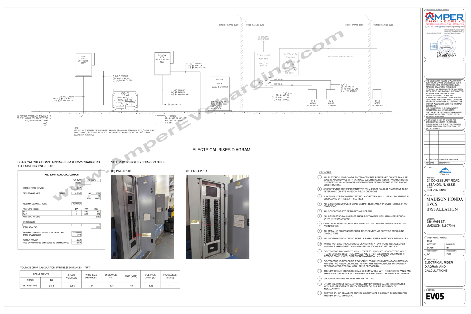 EV Site Plans & Single-Line Diagrams (SLDs) | AmperEVcharging
